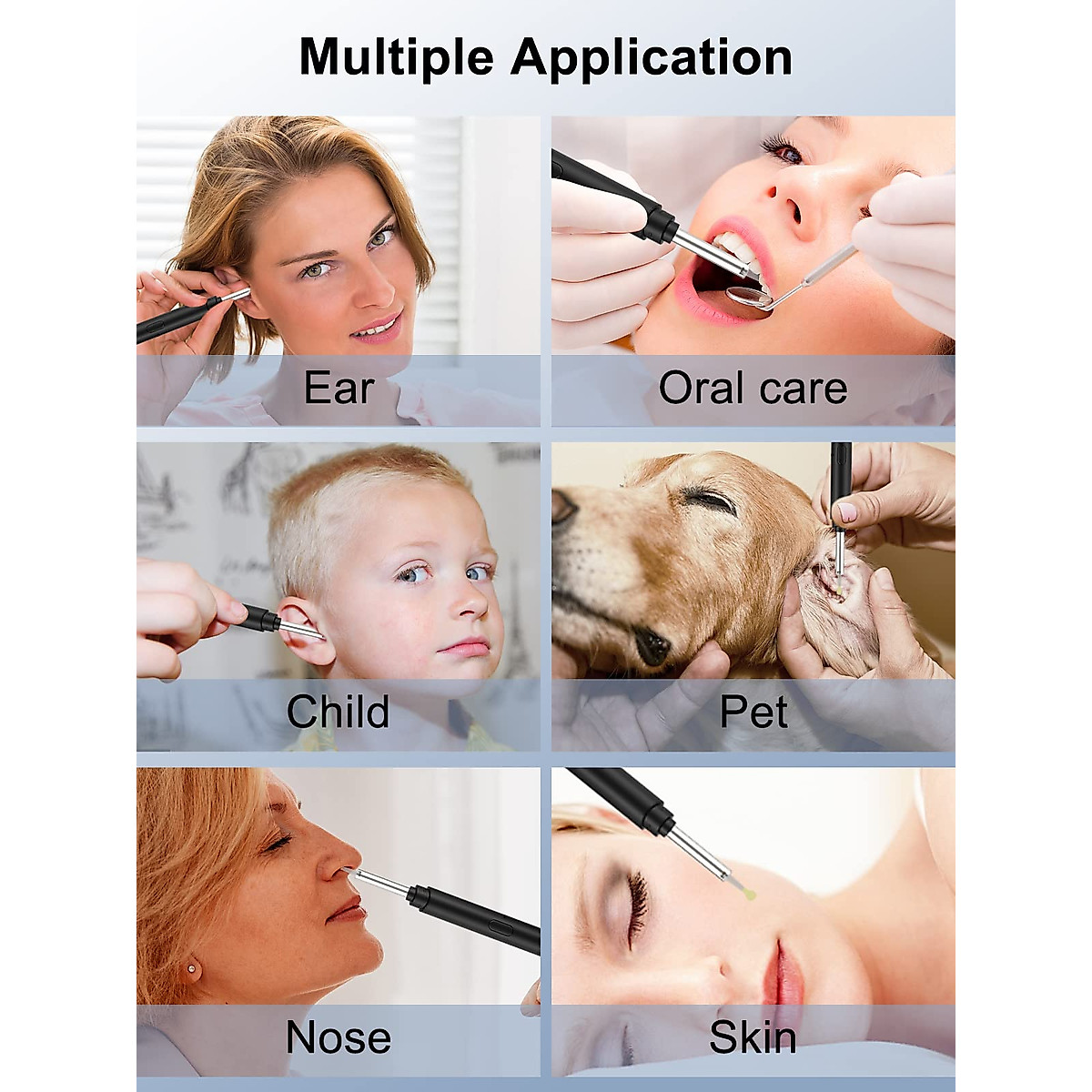 New Generation Ear Wax Removal, Wireless 1296P HD Image Ear Wax Removal Tool with Camera and 6 LED Lights Compatible with Phones Ipad New Generation