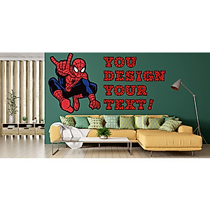 【3 Sizes】【You Design Your Text】17.7"W x 20.5"H Wall Decal with 26 Letters Wall Decor Wall Stickers Room Decorations for Bedroom Nursery Playroom Gifts - S Size, 45cm x 52cm