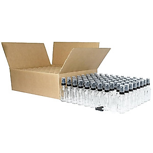 GlassBottleOutlet (Pack of 80) 2 oz. Clear Boston Round with Black Fine-Mist Sprayer