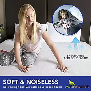 Zippered Queen Mattress Protector - Bed Bug Waterproof Mattress Cover, Premium Quality Hypoallergenic Encasement White