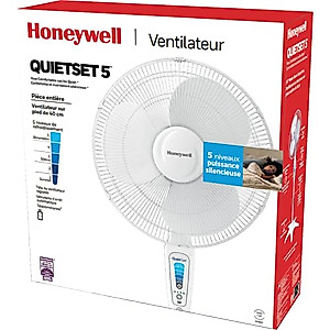 16" QuietSet Stand Fan - with 5 Speeds + Remote, White