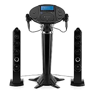 Singing Machine iSM1030BT Bluetooth Karaoke Pedestal, Karaoke Machine with Speakers, Black