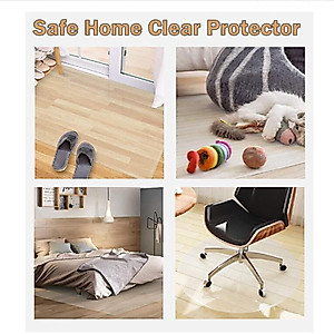 Clear PVC Desk Chair Mat 1mm Transparent Non-Slip Office Chair Mat,Transparent Non-Slip Office Chair Mat,Plastic Vinyl Floor Runner Protector Waterproof Dustproof,70/90/110/130/150cm wide,100-280cm le