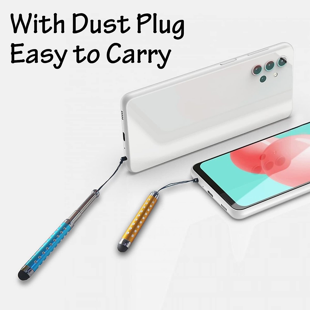 IC ICLOVER 10PCS Bling Retractable Stylus Pens for iPhone 14/13/12/11/PRO/Max/X/XS MAX, iPad, iPod, Samsung, Android Phone, Kindle, Tablet PC, Compatible with All Device with Capacitive Touch Screen