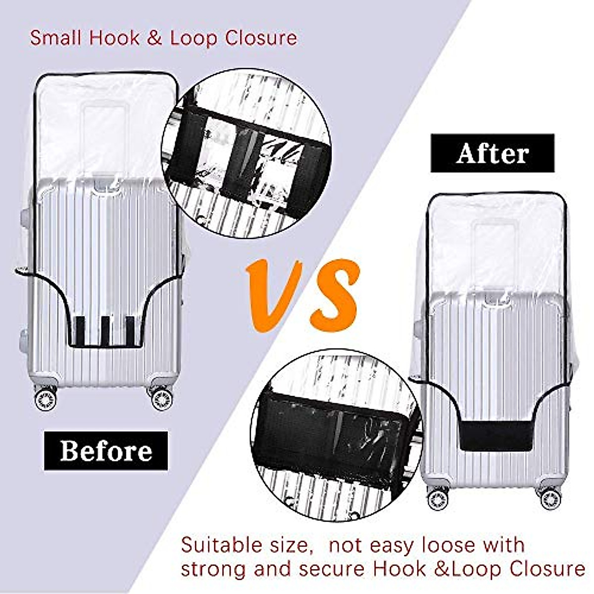 Yotako Clear PVC Suitcase Cover Protectors 28 Inch Luggage Cover for Wheeled Suitcase (28''(24.80''H x 19.90''L x 12.40''W))
