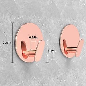 EAGMAK Towel Hooks for Bathroom, 4 Pack Adhesive Hooks, SUS305 Stainless Steel Shower Hooks, Round Wall Hook Holder for Hanging Robe, Loofah, Coat, Clothes, Hat, Key in Washroom Kitchen Hotel