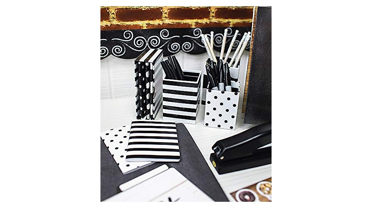 Stylish 3-Piece Polka Dot Pencil Cup Holder Set