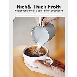 Milk Frother, Milk Frother and Steamer, Detachable Electric Milk Frother with Touch Control, 13.5oz/400ml, Automatic Milk Frother for Coffee, Latte, Cappuccinos, 3 in 1 Hot/Cold Foam Maker, White