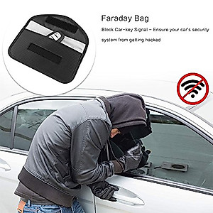 ONEVER Signal Blocking Bag, GPS RFID Faraday Bags for Phones Faraday Bag Pouch Shield Cage Wallet Phone Case for Cell Phone Privacy Protection Car Key FOB, Anti-Tracking Anti-Spying (1 Pack)