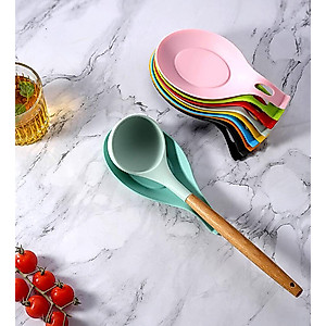 3PCS Black Silicone Spoon Rests Kitchen Scoop Bracket Stand Spoon Shelf Utensil Spatula Holder for Home Restaurant Supply
