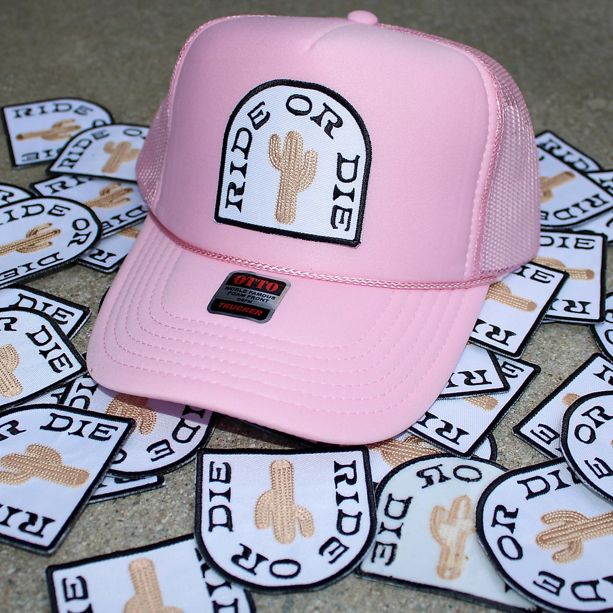 Ride or Die Cowboy Patch Trucker Hat - Premium Snapback for Men and Women - Western Cowgirl Hunting Trendy (US, Alpha, One Size, Tan)