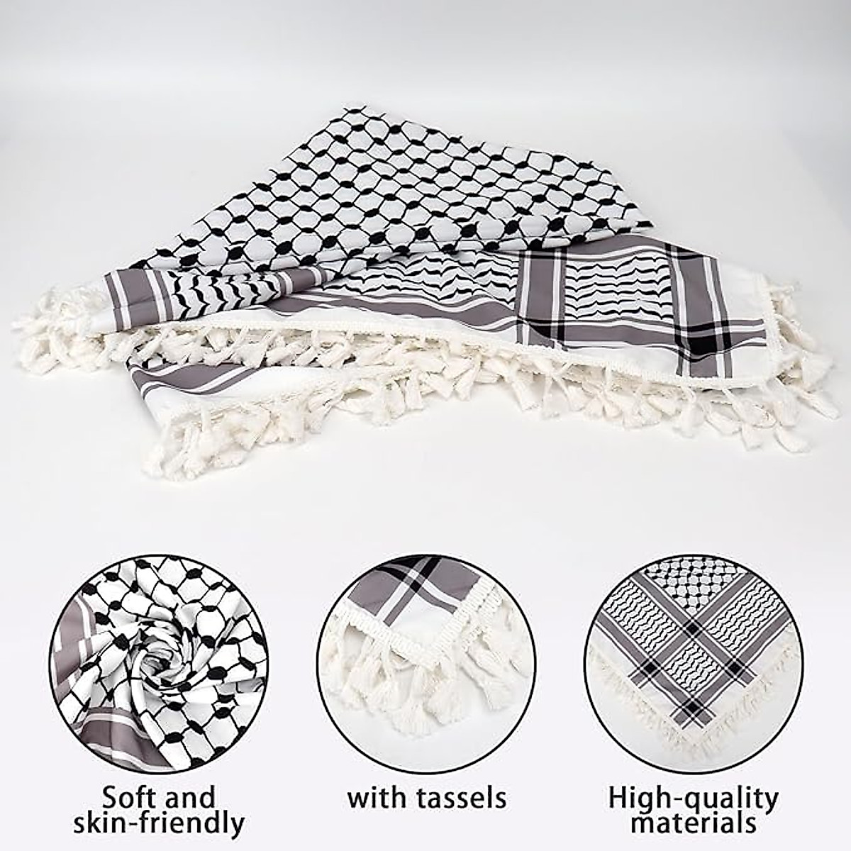 NEW AGE KRAFTZ Palestine Scarfs, Shemagh Keffiyeh, Scarf For Men, Palestine Original,100% Cotton, Tactical scarf, Palestinian keffiyeh, Palestinian Gifts, Scarf For Women, Handmade Scarf