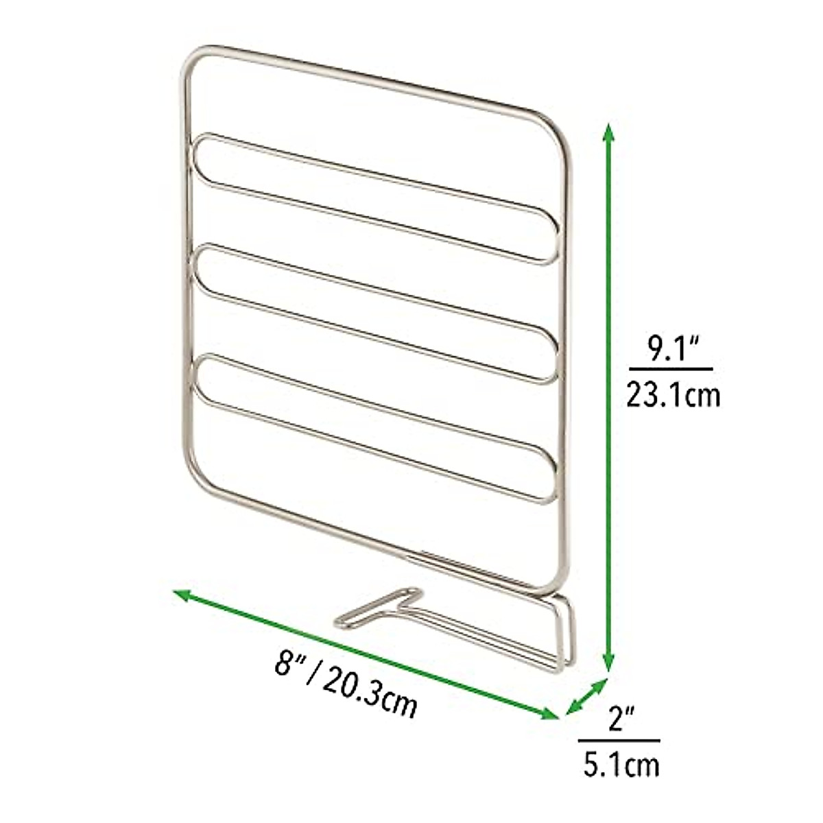 mDesign Versatile Metal Wire Closet Shelf Divider and Separator for Storage and Organization in Bedroom, Bathroom, Kitchen and Office Shelves - Easy Install - 4 Pack - Satin
