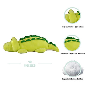 Avocatt Green Alligator Plushie Toy - 12 Inches Stuffed Animal Plush Gator - Plushy and Squishy Crocodile with Soft Fabric and Stuffing - Cute Toy Gift for Boys and Girls