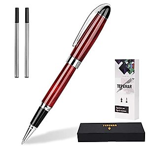 TEPENAR Writing Pen Set with Gift Box - Elegant Nice Black Ink Ballpoint Pen for Journal Signature Executive Business Office