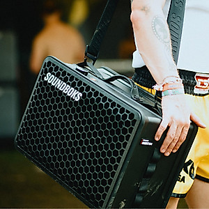 SOUNDBOKS Go – Portable Bluetooth Speaker – Compact Performance Speaker for On The Go – Splashproof and Shockproof - 40 Hour Runtime – 121dB (Black)​