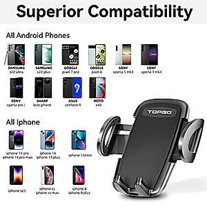 TOPGO Cup Holder Phone Mount, Cup Phone Holder for Car [Secure & Stable] Cup Holder Phone Holder Cell Phone Automobile Cradle for iPhone 14, Samsung and More Smart Phone -Black