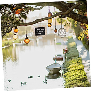 Ciieeo 3pcs Small Blackboard Pendant Wooden Chalkboard Sign Wedding Sign Message Blackboard Woodsy Decor Table Topper Tabletop Chalkboard Sign Hanging Blackboard Sign Price Tags Mini Set
