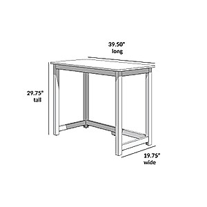Max & Lily Solid Wood Desk, 40 Inches, Blue
