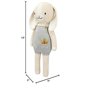 cuddle + kind Henry The Bunny Little 13" Hand-Knit Doll – 1 Doll = 10 Meals, Fair Trade, Heirloom Quality, Handcrafted in Peru, 100% Cotton Yarn