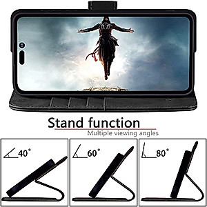 DuckSky for iPhone 14 Pro Max 6.7" Genuine Leather Wallet case【RFID Blocking】【4 Credit Card Holder】【Real Leather】 Flip Folio Book Protective Cover Women Men for Apple 14 ProMax 5G Phone case Black