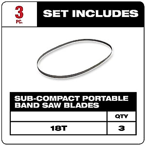 Milwaukee 48-39-0572 Sub-Compact Portable Band Saw Blades, 27-Inch 18TPI, 3 Blades per Pack, 3 Pack (9 Blades Total)