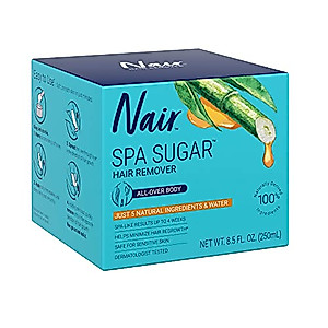 Nair Sugar Spa, Wax Free Sugar Waxing Kit for Women. Sugar Wax Kit for Hair Removal, Natural Ingredient Body Wax Hair Remover for Legs, Underarms, and Bikini Hair Removal, 250mL