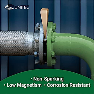 CS Unitec | Non-Sparking Aluminum Bronze Flange Wedge with Lanyard Hole | Metal Pipefitting Welding Tool | 1/2 in x 3/4 in x 4 in