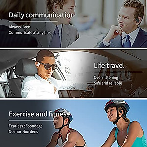 kdhgoo Open Bone Conduction Headphones Wireless Bluetooth 5.2 Earhook Earphone, Ultralight Business Headphones with Mic for Business Office Driving