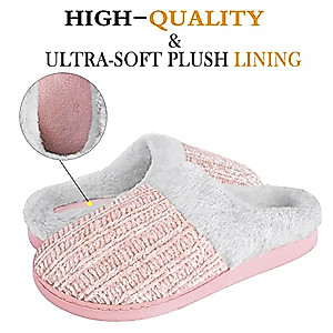 Amazon Essentials Women's Warm Cushioned Slippers for Indoor/Outdoor Pink, Size 8