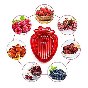 Strawberry Huller Stem Remover and Strawberry Slicer Set,Potatoes Pineapples Carrots Tomato Corer Slicer Cherry Pitter,Fruit Picker Stalks Tools,Stainless Steel Blade Kitchen Tools and Gadgets