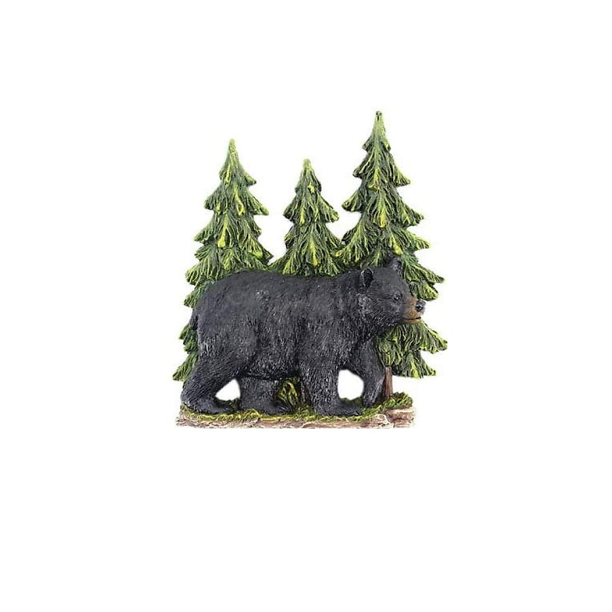 Comfy Hour Holiday Animal Collection, Decorative Black Bear in Forest Single Clothes Metal Hook, Key Hook, Wall Hanger