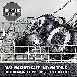 Granitestone Sauté Pan with Lid - 5.5 Quart. Non Stick Deep Frying Pan with Lid, Large Frying Pan, Oven Safe Skillet with Lid, Multipurpose Jumbo Cooker, Stovetop & Dishwasher Safe, 100% PFOA Free