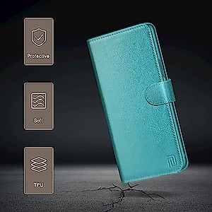 DJBull 2-in-1 Detachable for Samsung Galaxy S20+/S20 Plus 6.7 inch case with Credit Card Holder【RFID Blocking】,Flip Folio Book PU Leather Protective Cover Women Men for S20 Plus Phone case Blue Green