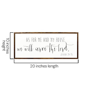 10x20 inches, As For Me And My House We Will Serve The Lord - As For Me And My House We Will Serve The Lord Sign - Scripture Wall Art - Bible Verse Sign - Wall Art Framed - Joshua 24:15
