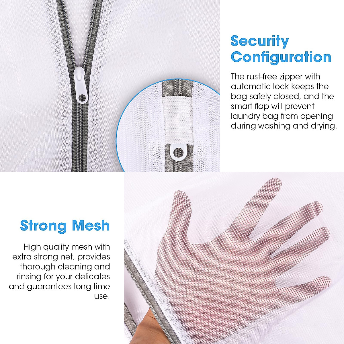 CXYARY 10PCS Mesh Laundry Bags for Delicates, 4 Sizes Laundry Bag Mesh Wash Bags With Premium Zipper, Durable Lingerie Wash Bag, Travel Laundry Bag (3 Large, 3 Medium, 3 Small, 1 Cylinder)