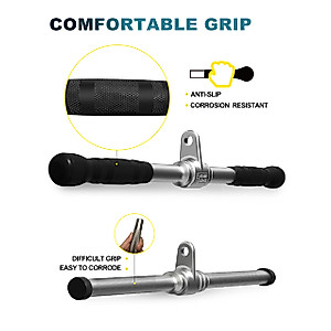 POWER GUIDANCE Triceps Pull Down Attachment, Cable Machine Accessories for Home Gym, LAT Pull Down Attachment Weight Fitness - LAT Pull Down Bar, V Bar with Rotation, V-Shaped Bar
