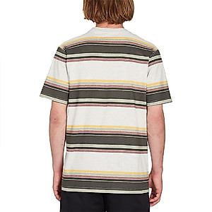 Volcom Men's Regular Bandstone Striped Crew Shirt, Bone, Small