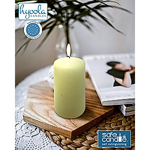 HYOOLA Ivory Pillar Candles 2x3 Inch - 24 Pack Unscented Bulk Pillar Candles - European Made