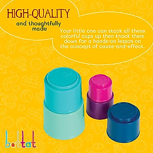 Battat Stacking Cups, Plastic Nesting Toys for Water and Sand, 18M Plus, 10 Pieces