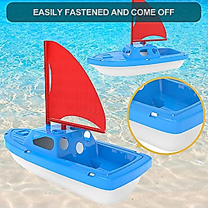 FUN LITTLE TOYS 3 PCS Bath Boat Toy Yacht Pool Toy Speed Boat Sailing Boat, Floating Toy Boats for Bathtub Bath Toy Set for Baby Toddlers, Birthday Gift for Kids