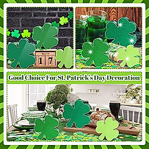 3 Pieces St. Patrick’s Day Table Shamrocks Signs Glitter St. Patrick's Table Decor Green Shamrock Table Decorations for Home Office Irish Themed Party Decor