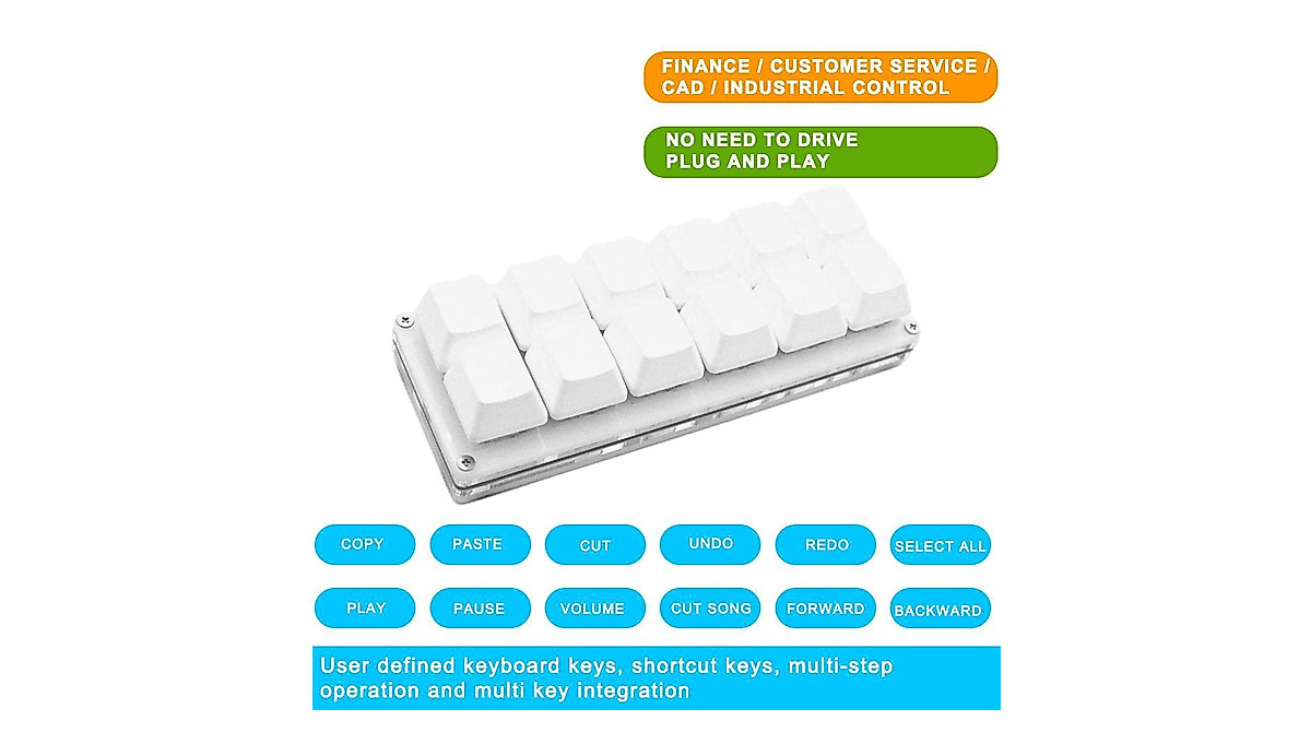 TJHL USB Mini 12-Key Keypad Mechanical Gaming Keyboard Programmable ...