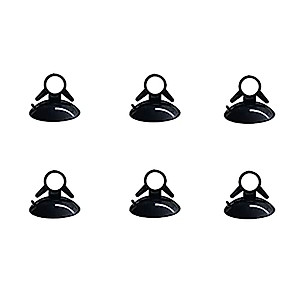 DREAM ART 6 Pack Black Suction Cup 1.8 Inch PVC Plastic Sucker Without Hooks for Home Decoration and Organization