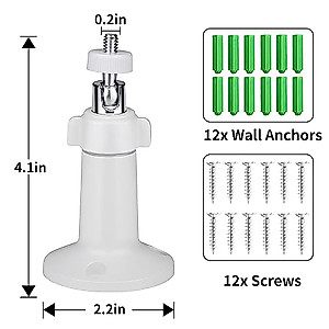 Wall Mount Compatible with Ring Indoor Cam & Ring Stick Up Cam, 360 Degree Adjustable Mount Bracket for Ring Camera Outdoor Indoor Security Camera System(4Pack)