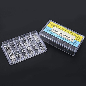 240pcs Watch Case Clamp Adapter Watch Crown Parts for 2824 2836 2846 Housing Movement Fixing Screw Washer