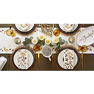 DII Thankful Autumn Collection Fall Tabletop Decoration, Reversible Table Runner, 14x108, Fall's Bounty