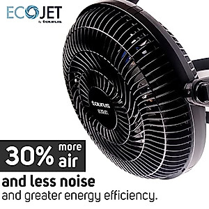 Taurus OASIS | Table Fan | Tabletop Air Circulator Fan | 10 inches | 3 speed options | Portable Fans | Black | ECOJET | Personal Table Fan for Home, Office