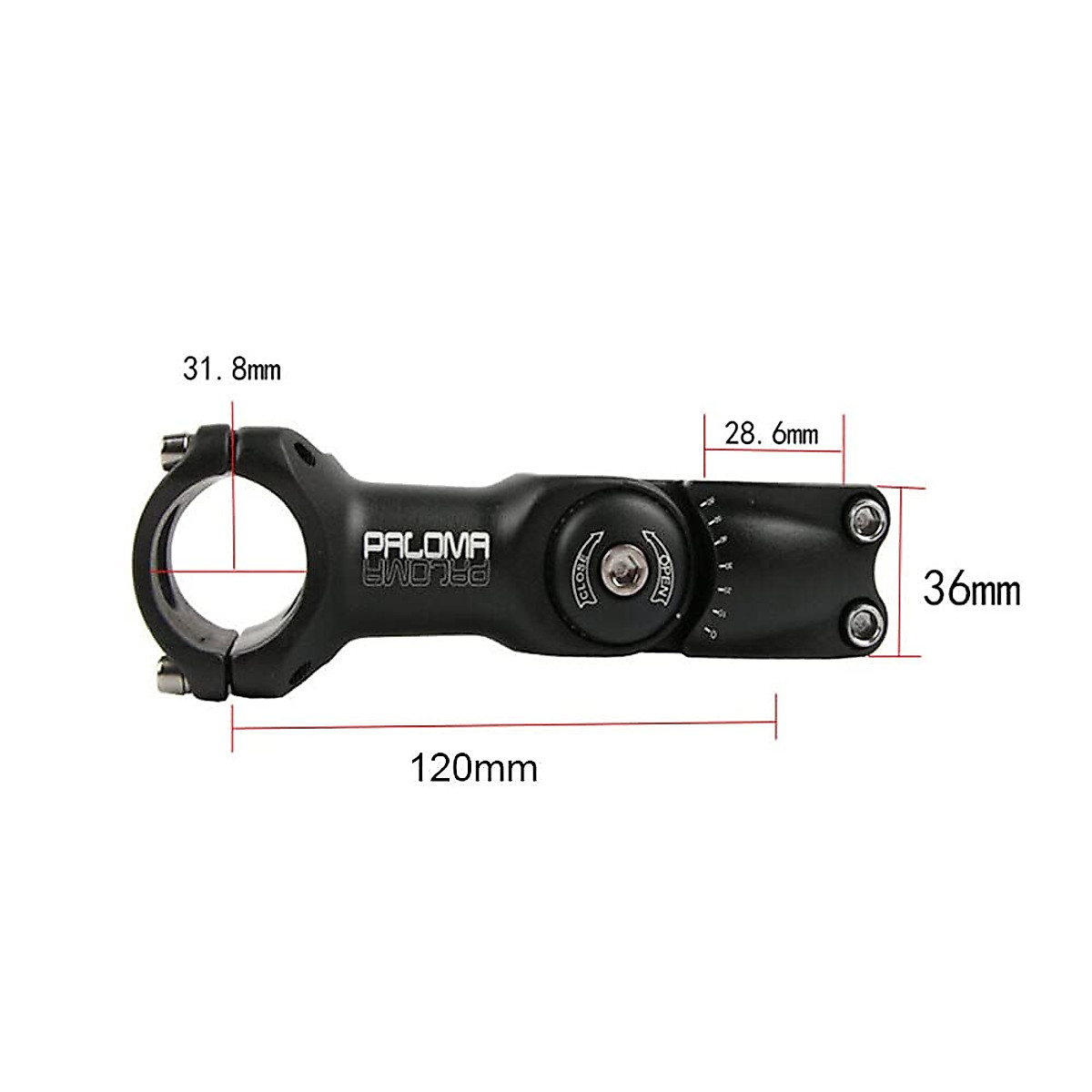 catazer MTB Bicycle Stem Adjustable 0~60 Degree Handlebar Tube Stem for Most Bike Road Bike MTB BMX 25.4 28.6 31.8 Stem 90-130mm (28.6x31.8x120mm)