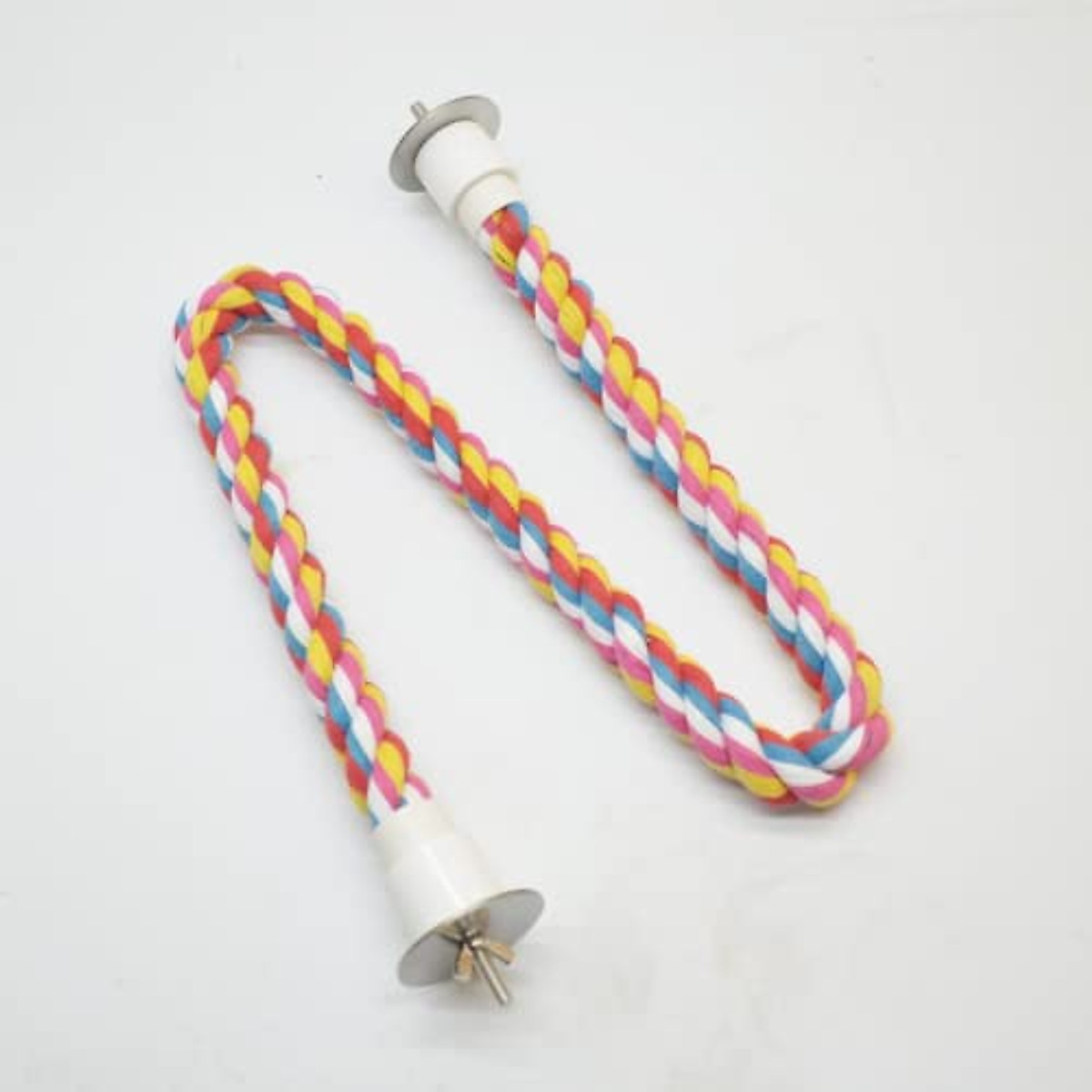 Bird Rope Perches, Colorful Cotton Parrot Toys Comfy Perch for Rope Bungee Bird Toy for Parakeets, Cockatiels, Conures, Lovebirds, Budgie (Large)